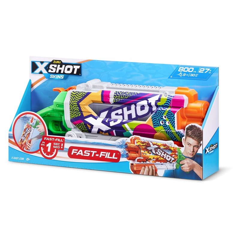 X-Shot Water Pump Action Fast-Fill Skins Open Box,Bulk di Zuru X-Shot