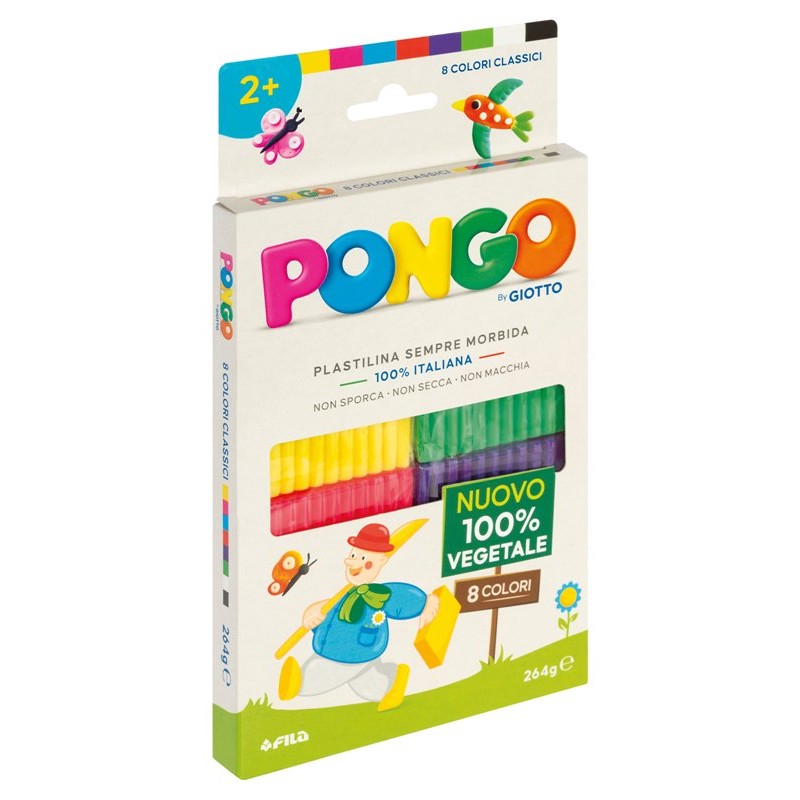 Astuccio 8 Panetti Pongo Colori Classici di Fila
