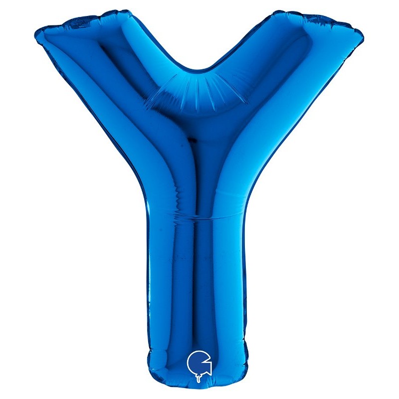 Palloncino Mylar 14'' (35cm) Lettera Y Blue di Grabo Srl