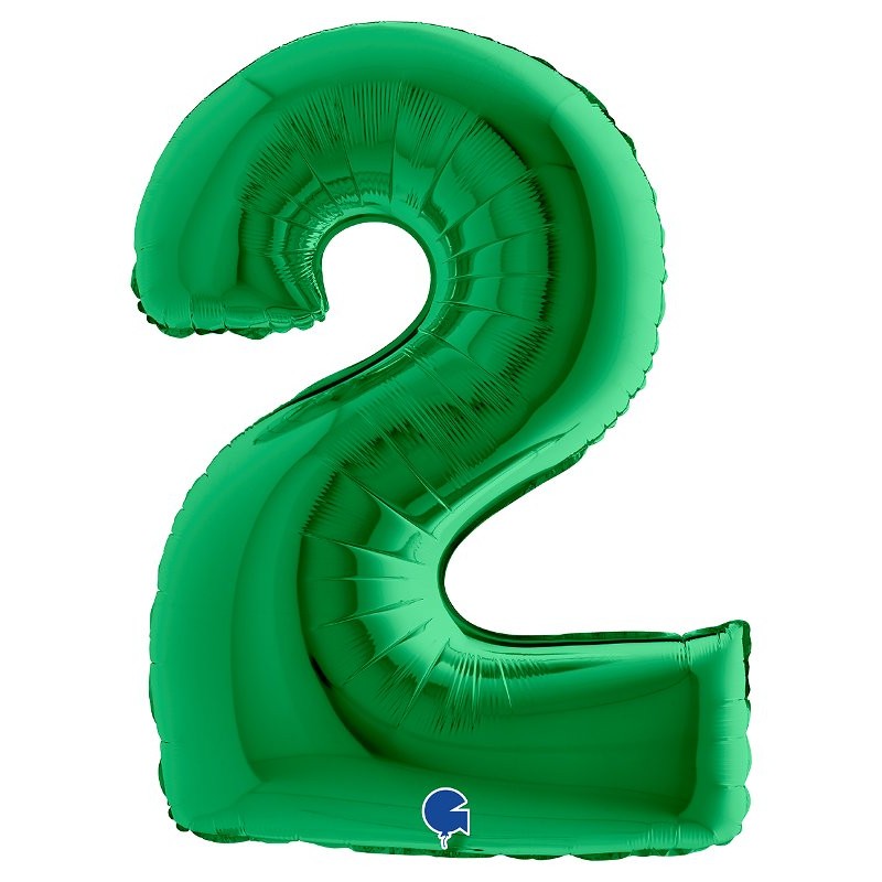 Palloncino Mylar 40'' (100cm) Numero 2 Green di Grabo Srl
