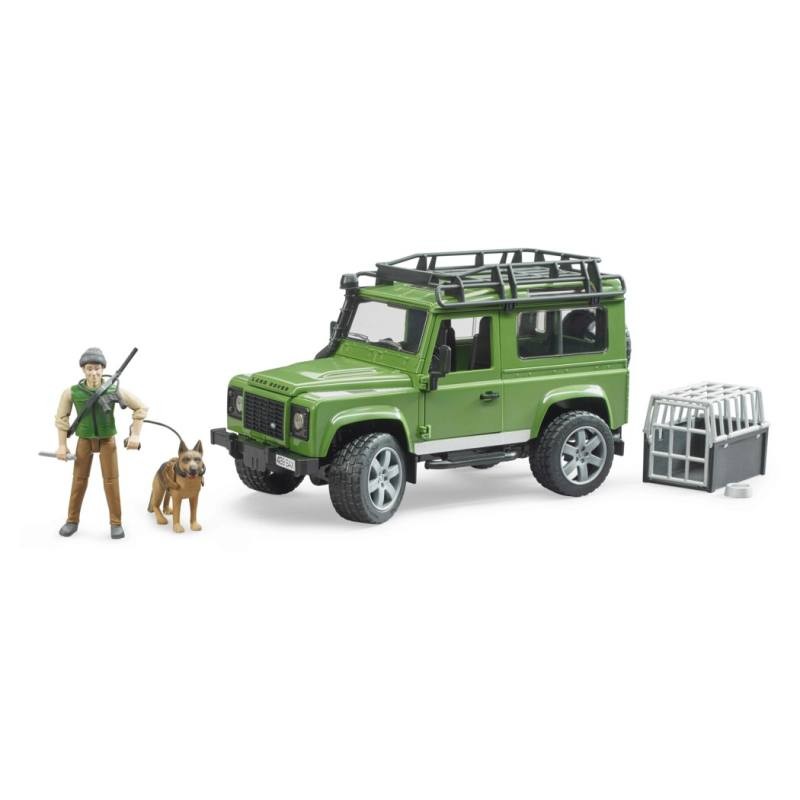 Land Rover Defender Station Wagon con Forestale e Cane di Bruder