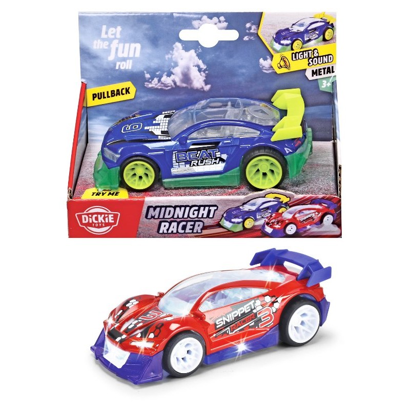 Midnight Racers Cm.14 Pullback, Luci e Suoni, Corpo in Metallo di Simba ...